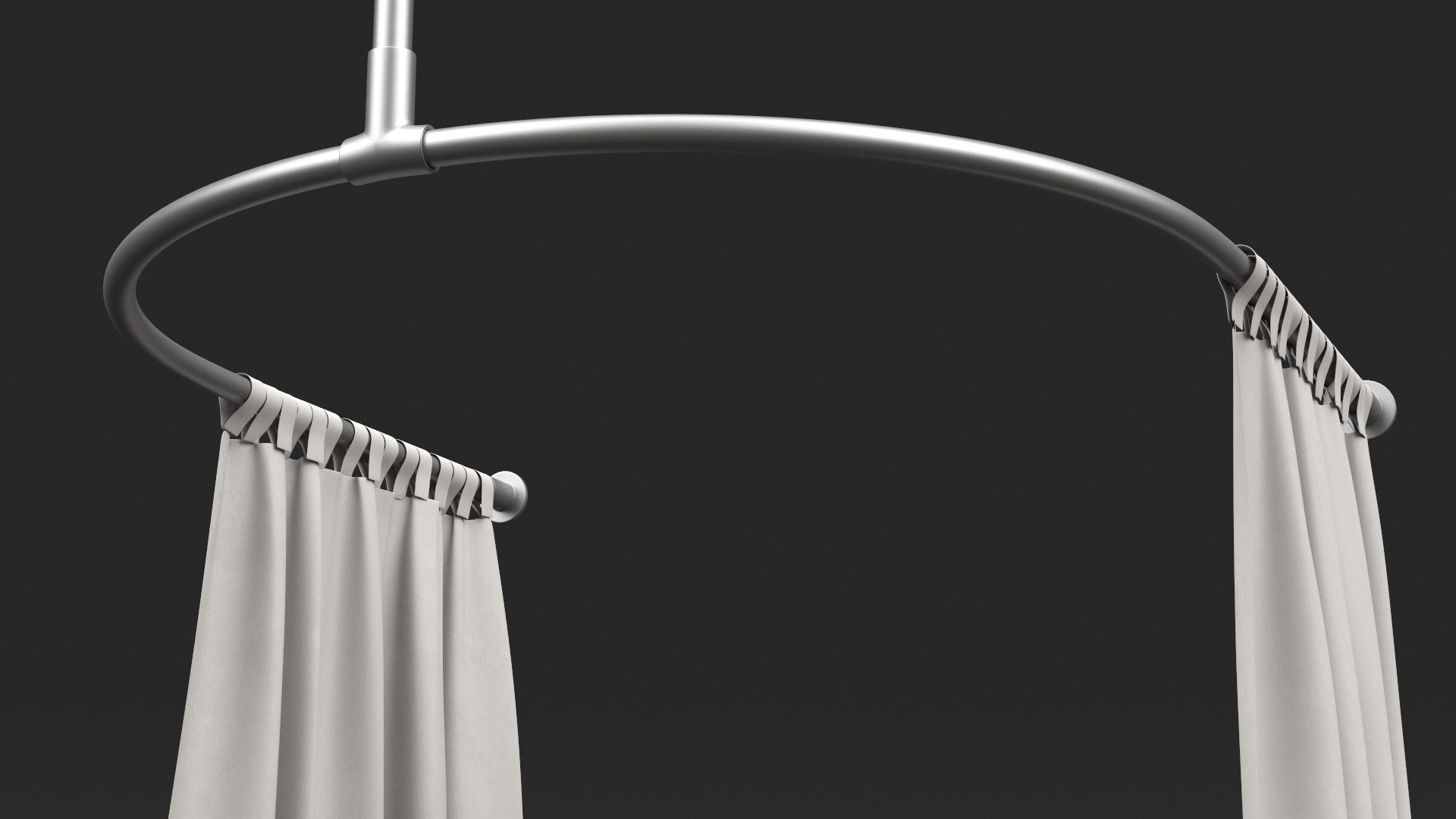 3D Dressing Room Curtain White Open - TurboSquid 2120558