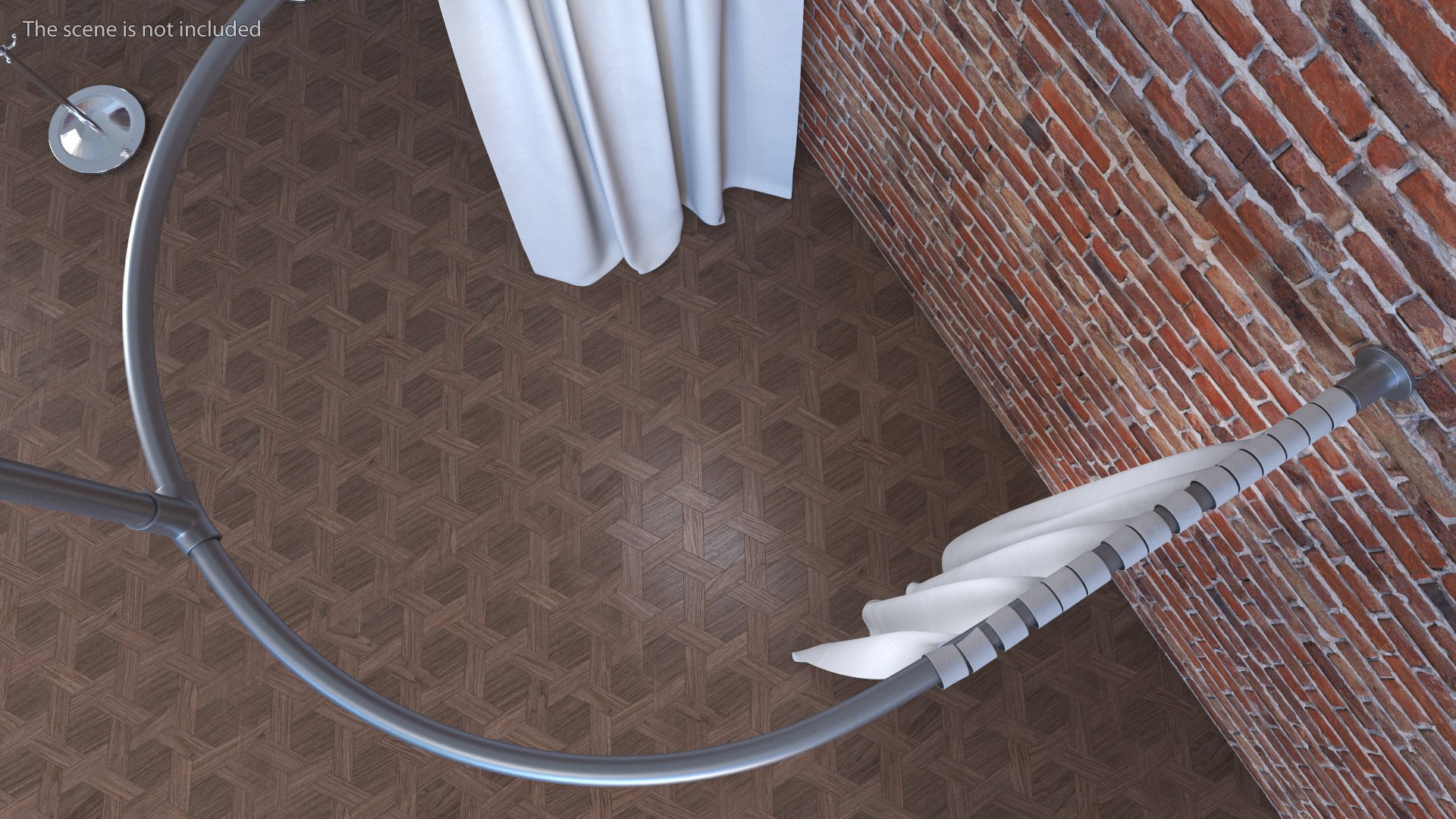 3D Dressing Room Curtain White Open - TurboSquid 2120558