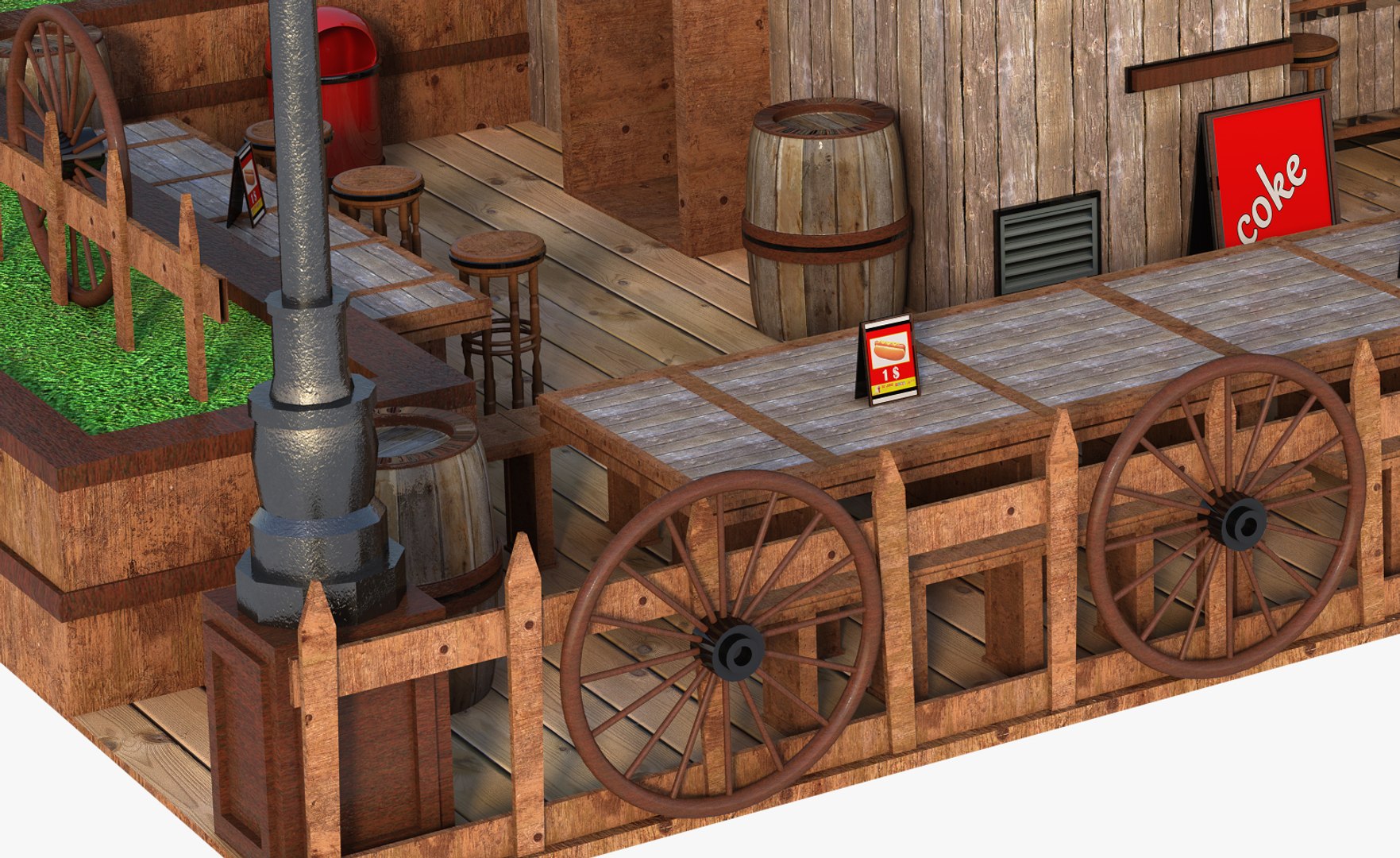 Cartoon Restaurant Toon 3D Model - TurboSquid 1307077