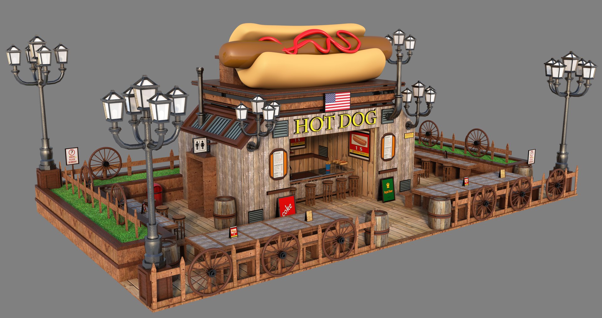 Cartoon Restaurant Toon 3D Model - TurboSquid 1307077