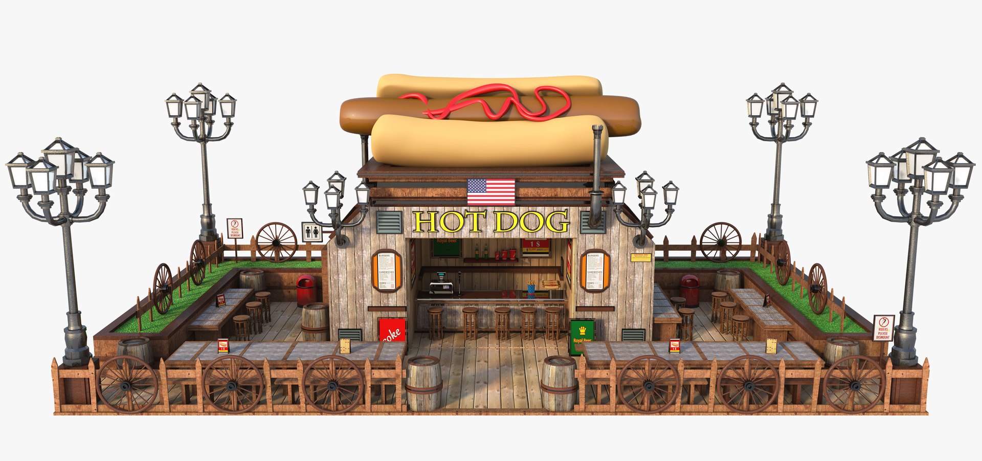 Cartoon Restaurant Toon 3D Model - TurboSquid 1307077