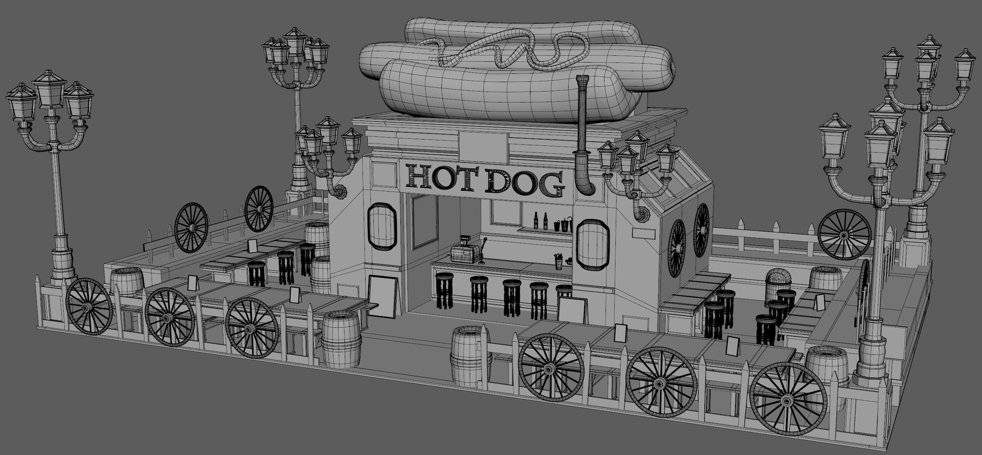 Cartoon Restaurant Toon 3D Model - TurboSquid 1307077