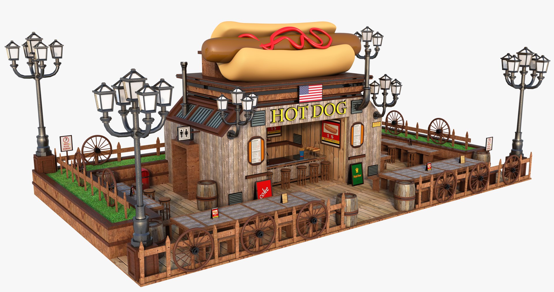Cartoon Restaurant Toon 3D Model - TurboSquid 1307077