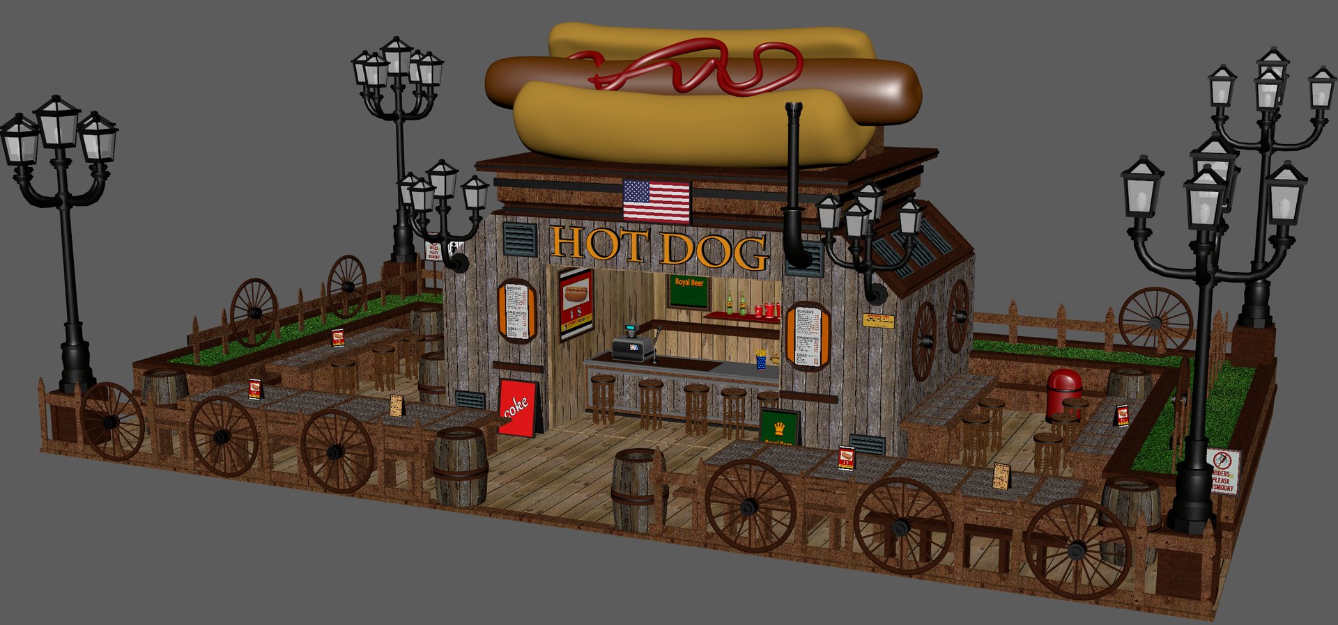 Cartoon Restaurant Toon 3D Model - TurboSquid 1307077