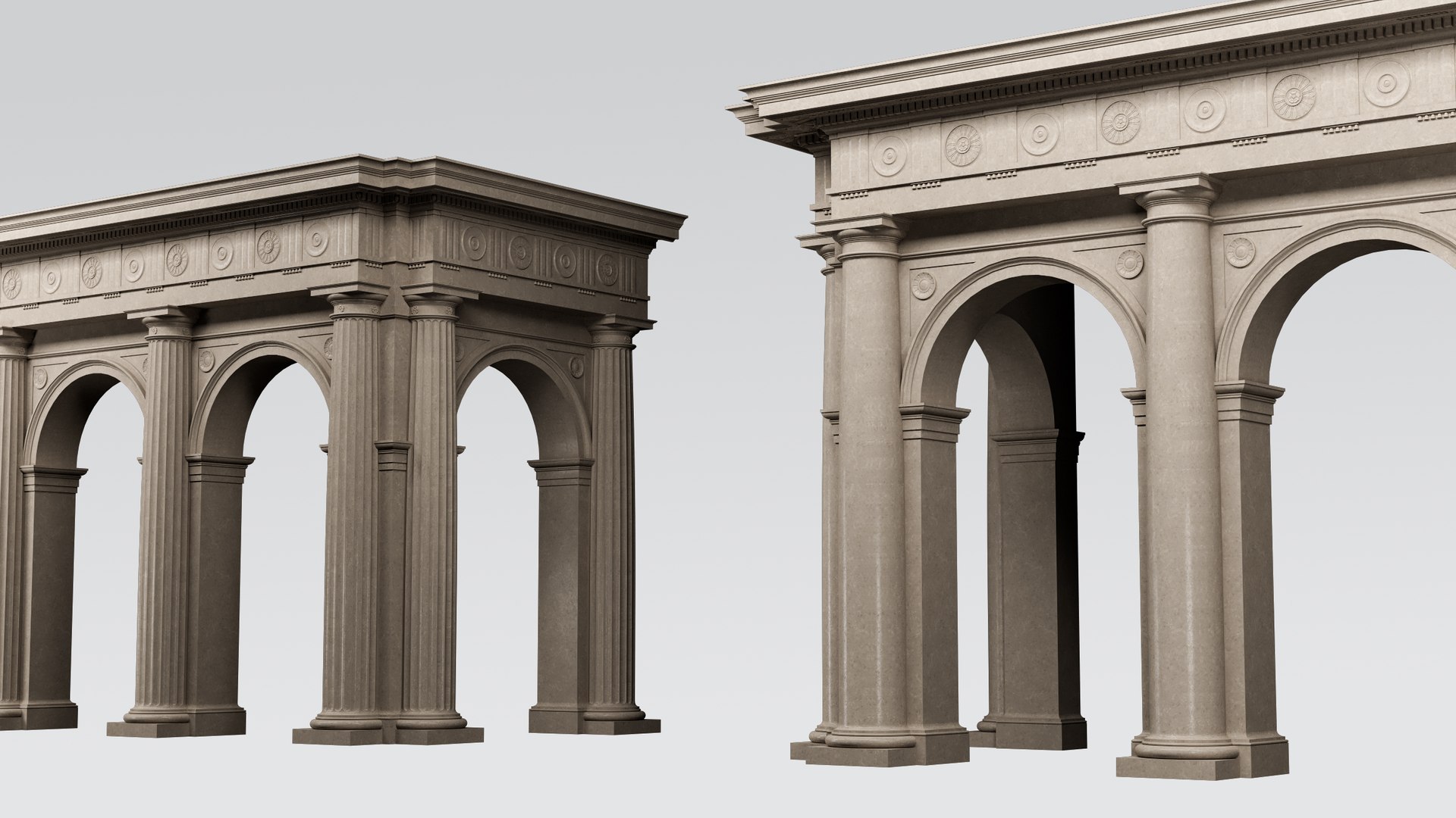 Arch In Classical Doric Denticulated Order Model - TurboSquid 2283951