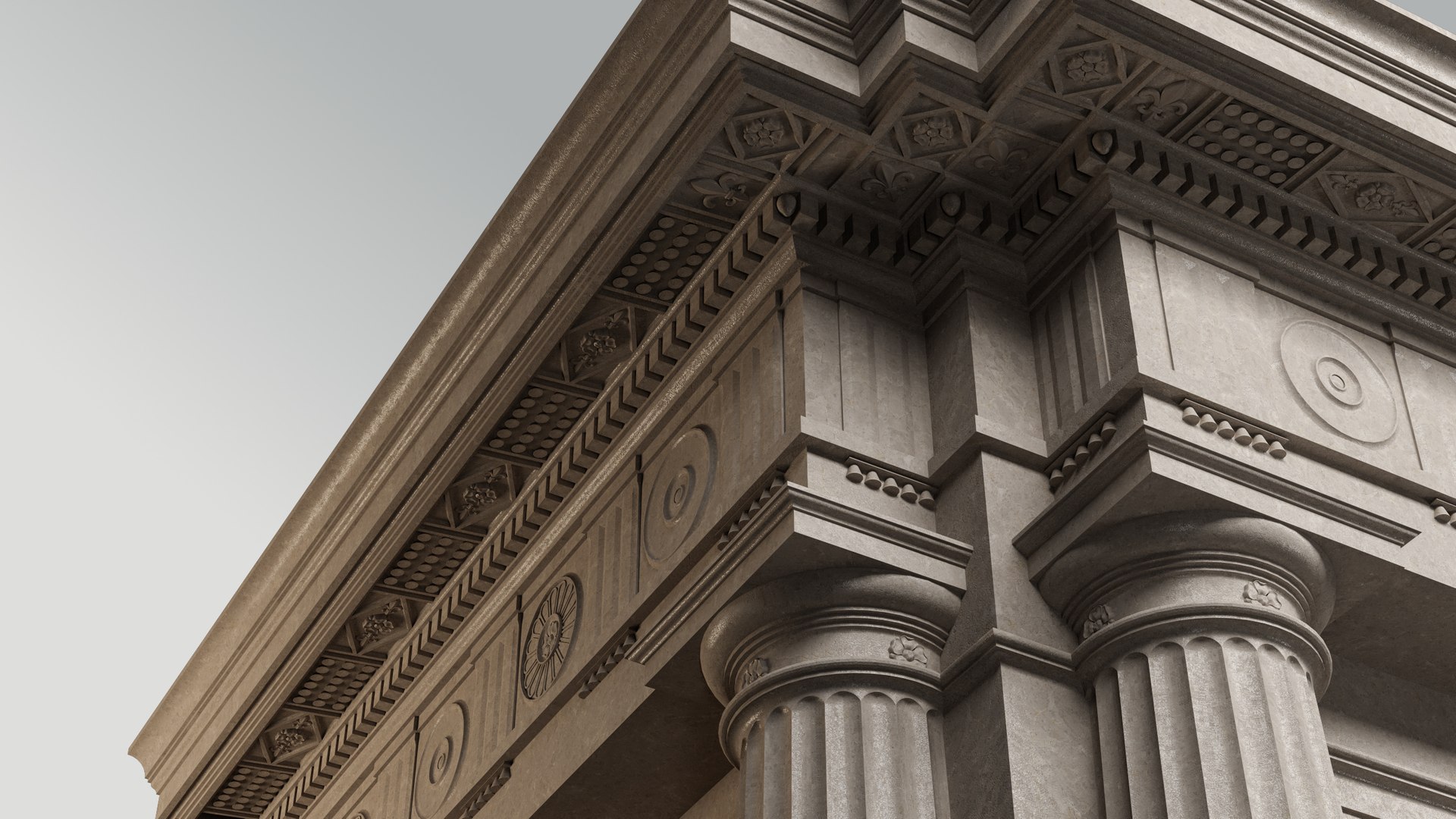 Arch In Classical Doric Denticulated Order Model - TurboSquid 2283951