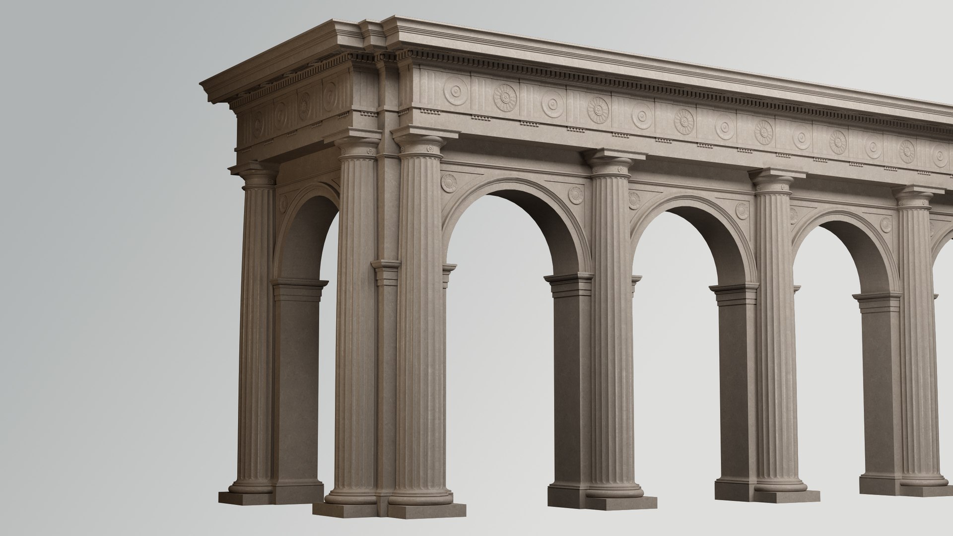 Arch In Classical Doric Denticulated Order Model - TurboSquid 2283951