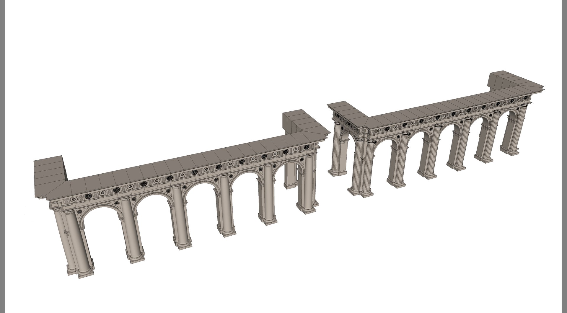 Arch In Classical Doric Denticulated Order Model - TurboSquid 2283951