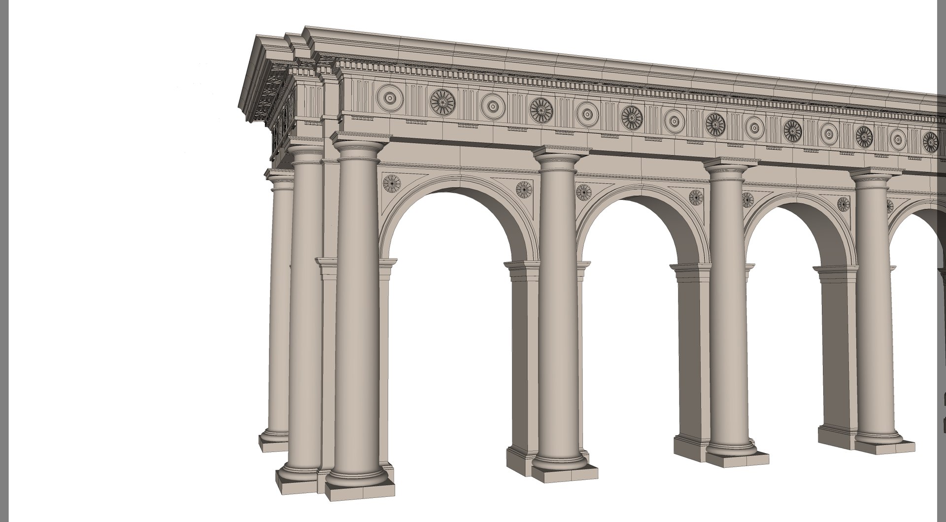 Arch In Classical Doric Denticulated Order Model - TurboSquid 2283951
