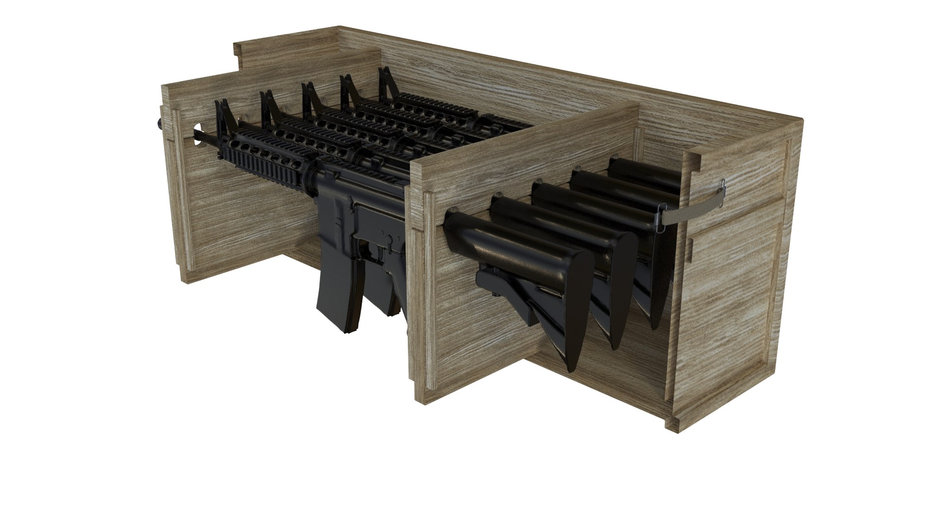 M4 Rifle Transport Wood Box 3D Model - TurboSquid 2000526