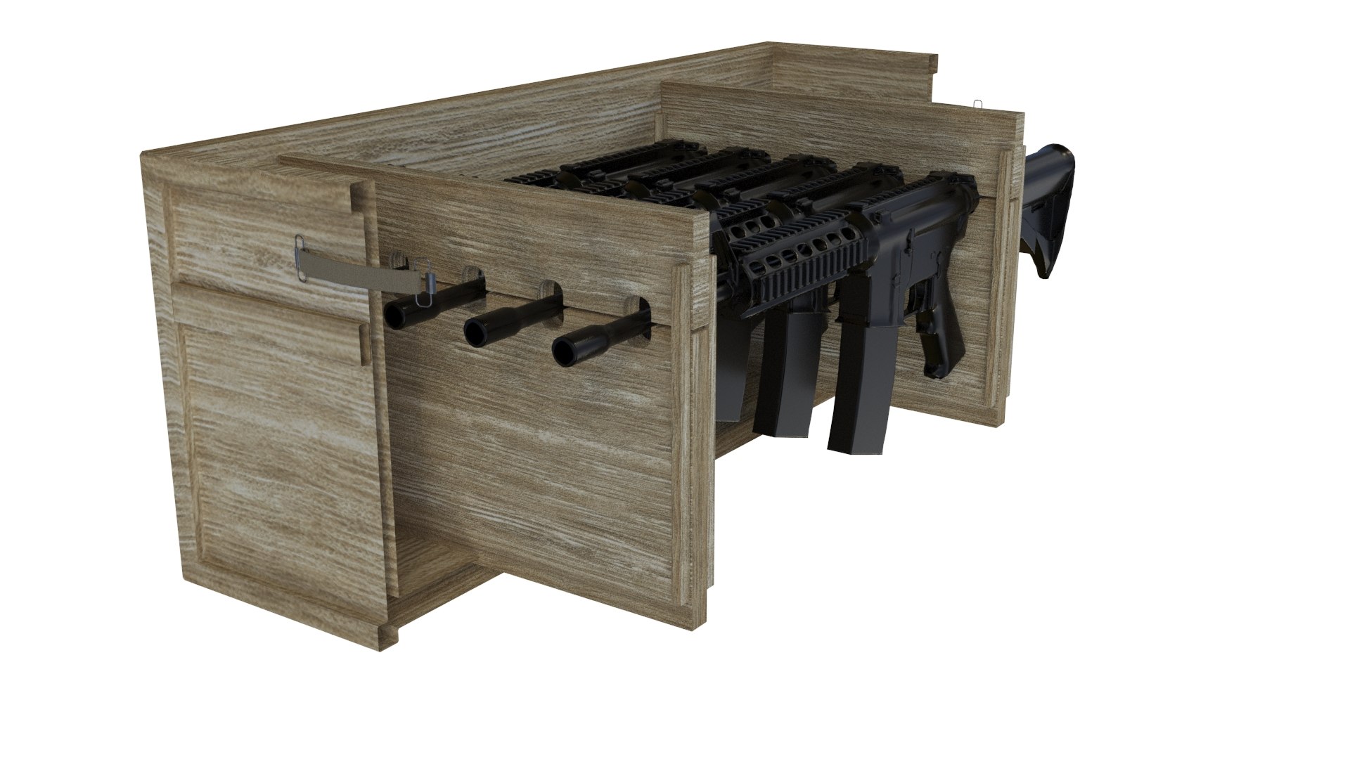 M4 Rifle Transport Wood Box 3D Model - TurboSquid 2000526