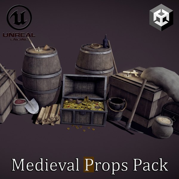 Medieval Props Pack Game Ready3D模型 - TurboSquid 1920291