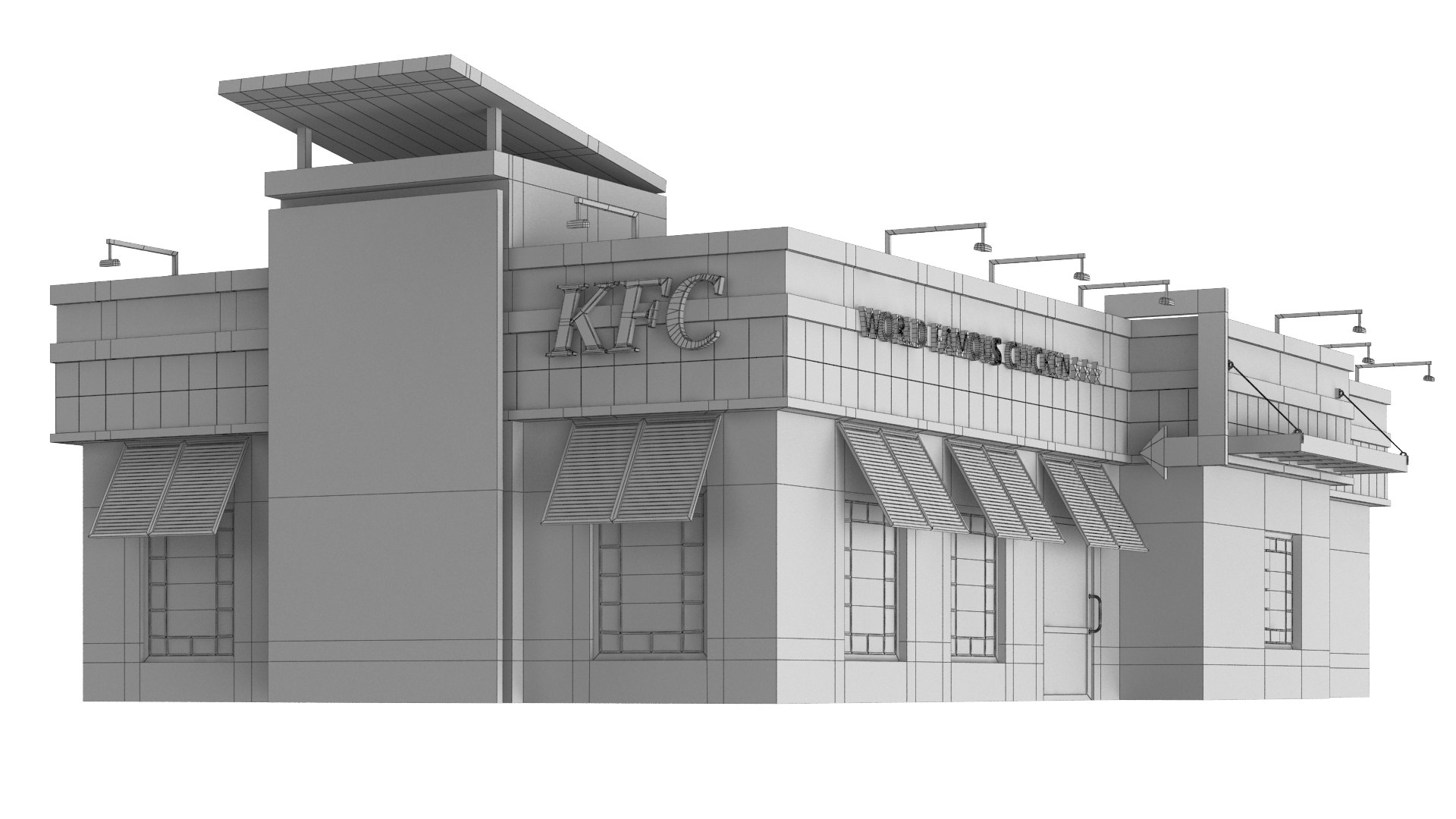 Two Detailed Fast Food Restaurants Buildings 3D Model - TurboSquid 2013510