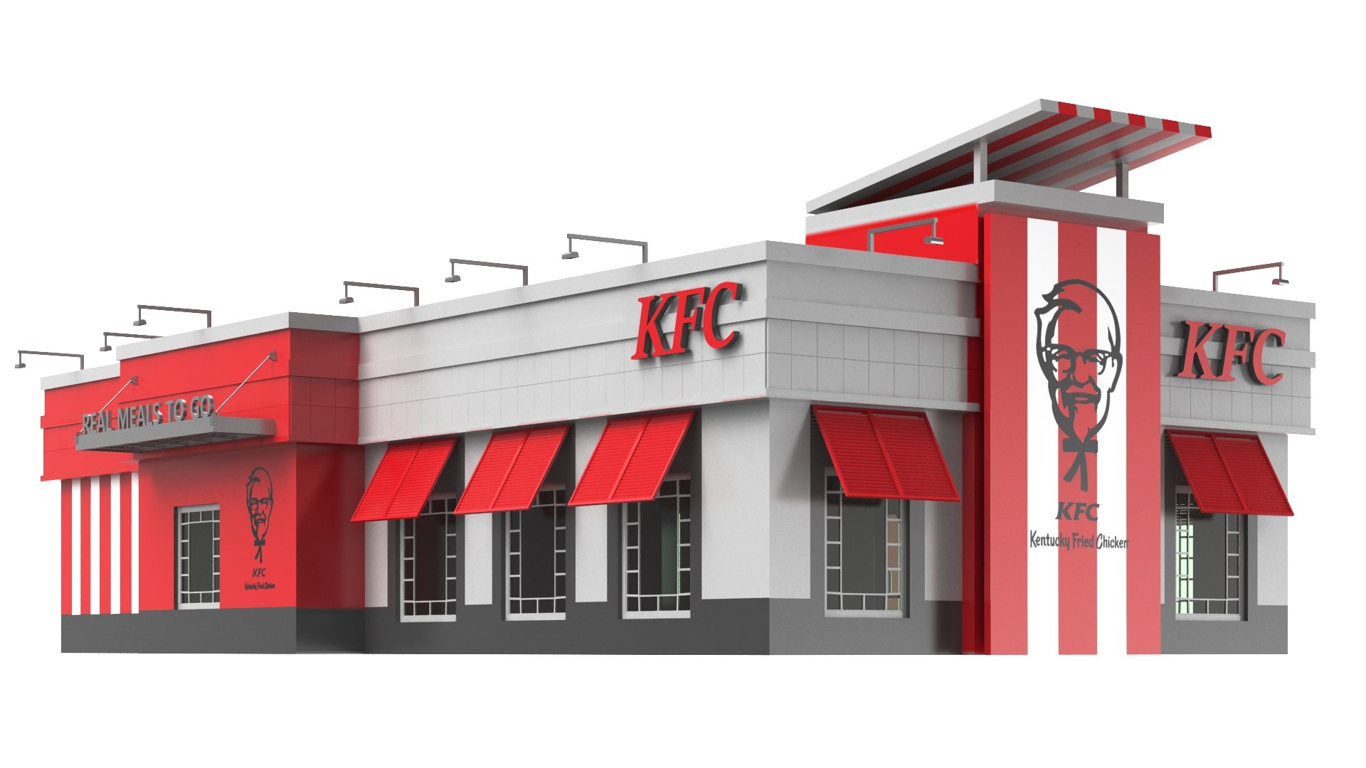 Two Detailed Fast Food Restaurants Buildings 3D Model - TurboSquid 2013510