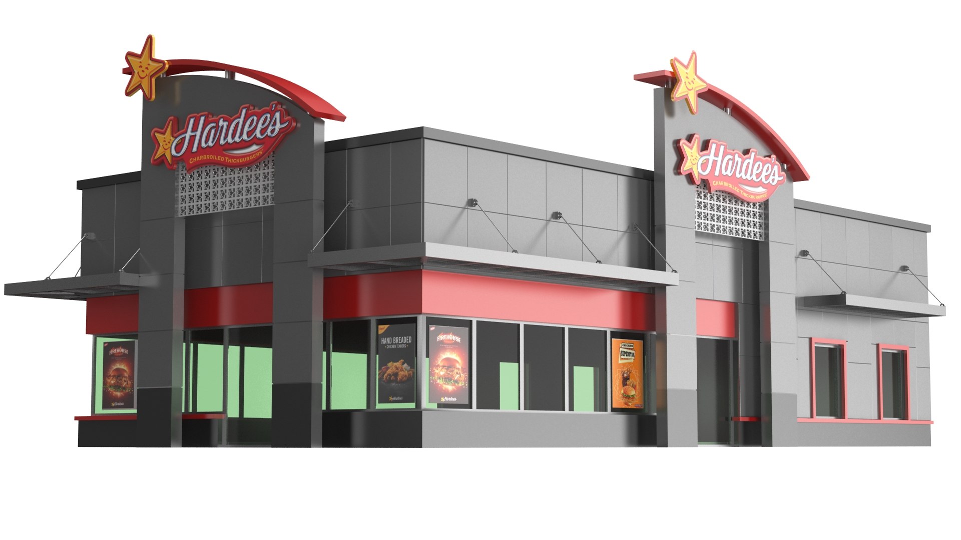 Two Detailed Fast Food Restaurants Buildings 3D Model - TurboSquid 2013510
