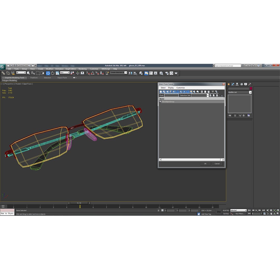 3d model glasses 6 folded