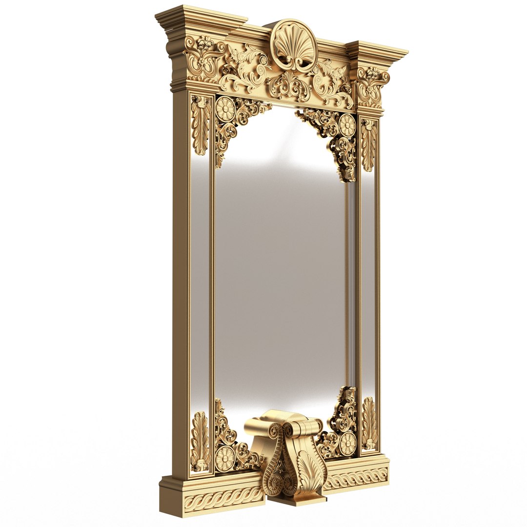 3D Model Carved Classic Mirror 02 - TurboSquid 2330515