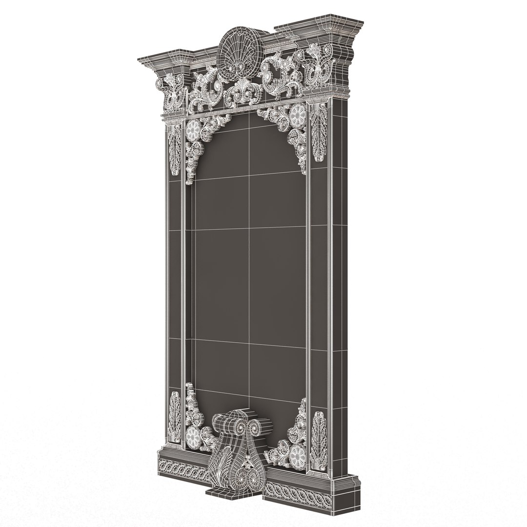 3D Model Carved Classic Mirror 02 - TurboSquid 2330515