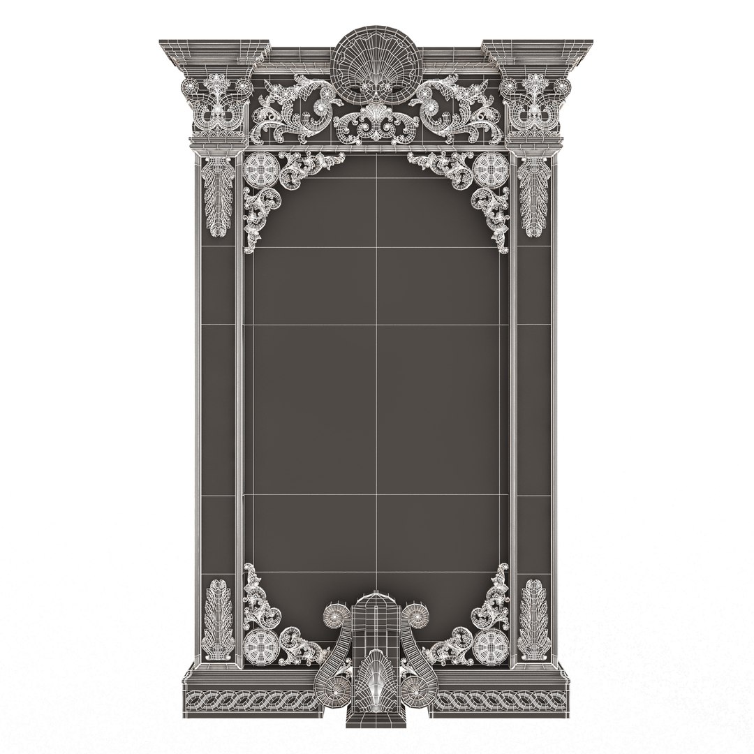 3D Model Carved Classic Mirror 02 - TurboSquid 2330515