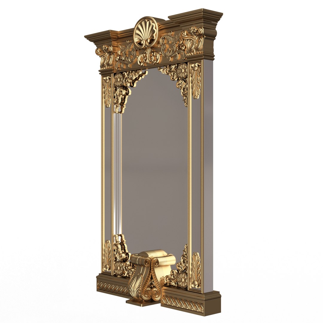 3D Model Carved Classic Mirror 02 - TurboSquid 2330515