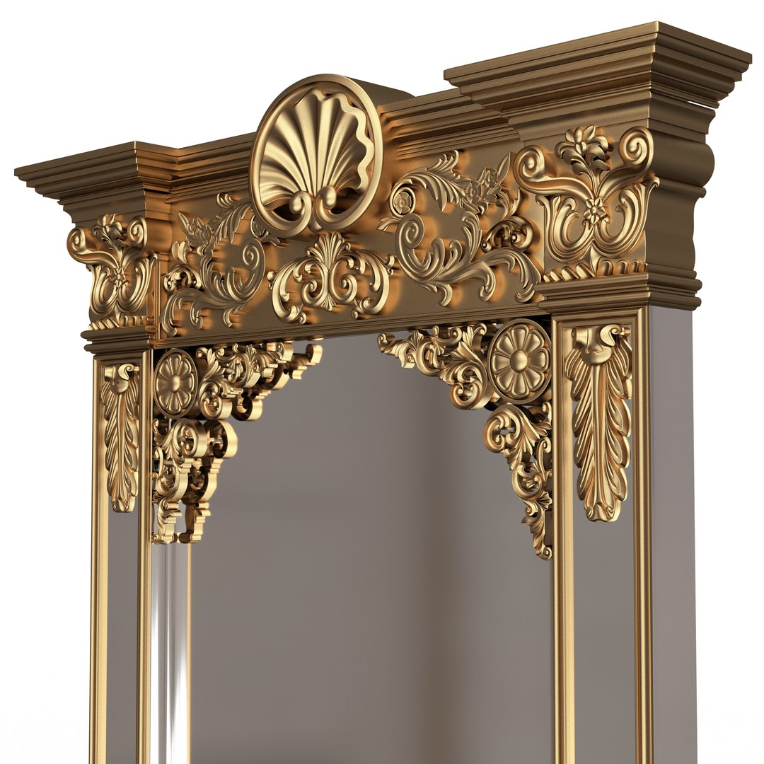 3D Model Carved Classic Mirror 02 - TurboSquid 2330515