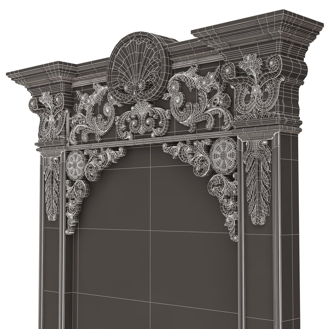 3D Model Carved Classic Mirror 02 - TurboSquid 2330515