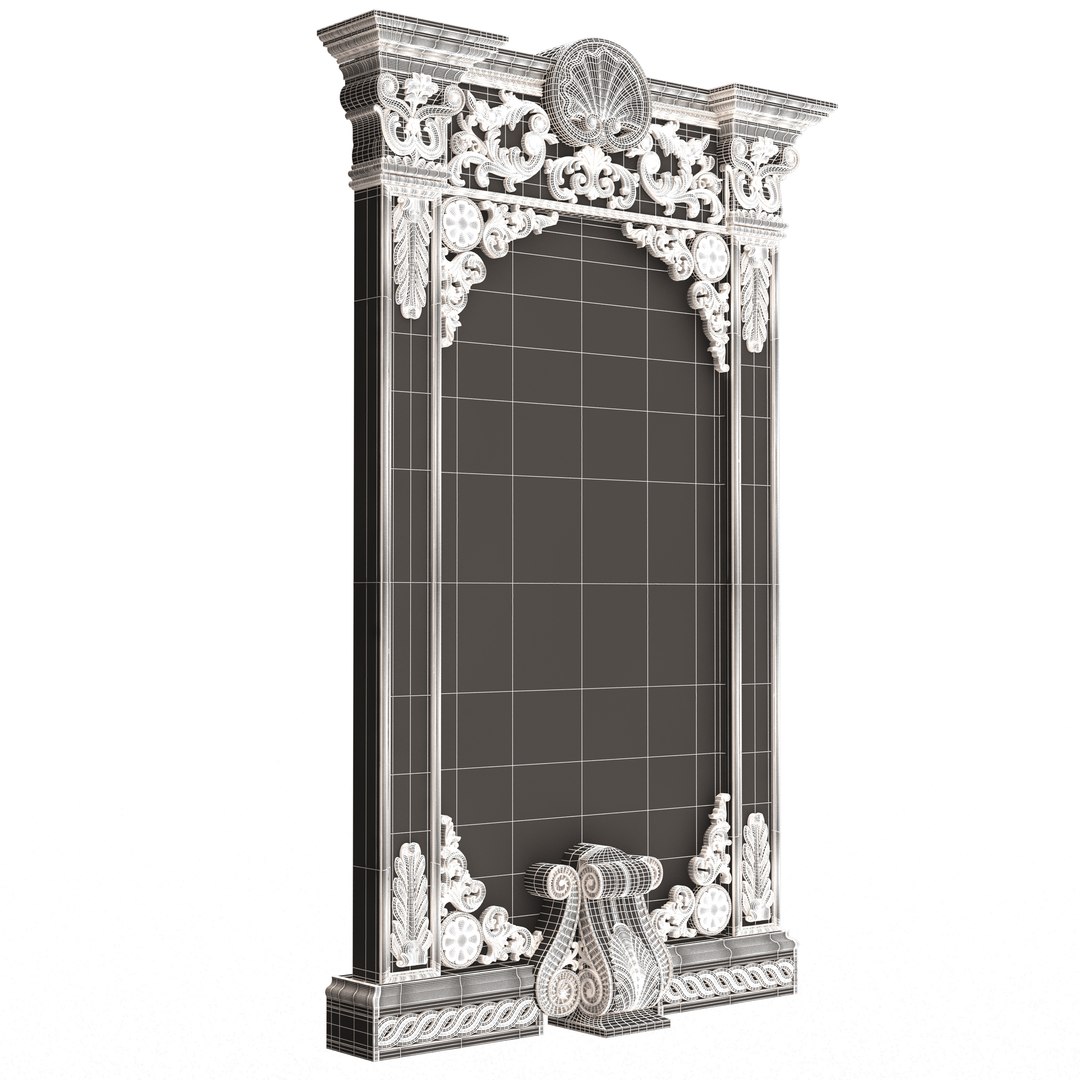 3D Model Carved Classic Mirror 02 - TurboSquid 2330515