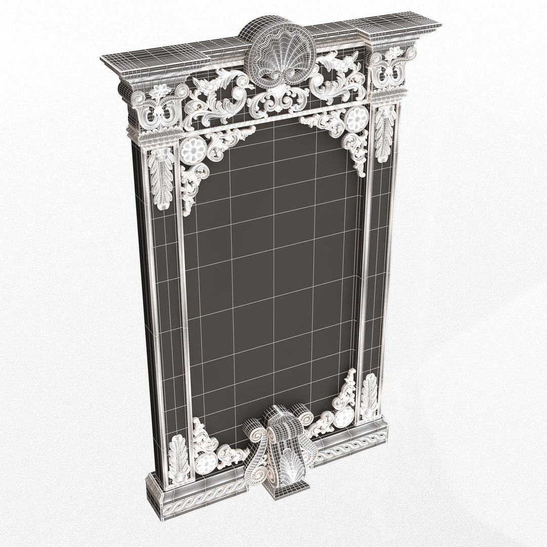 3D Model Carved Classic Mirror 02 - TurboSquid 2330515