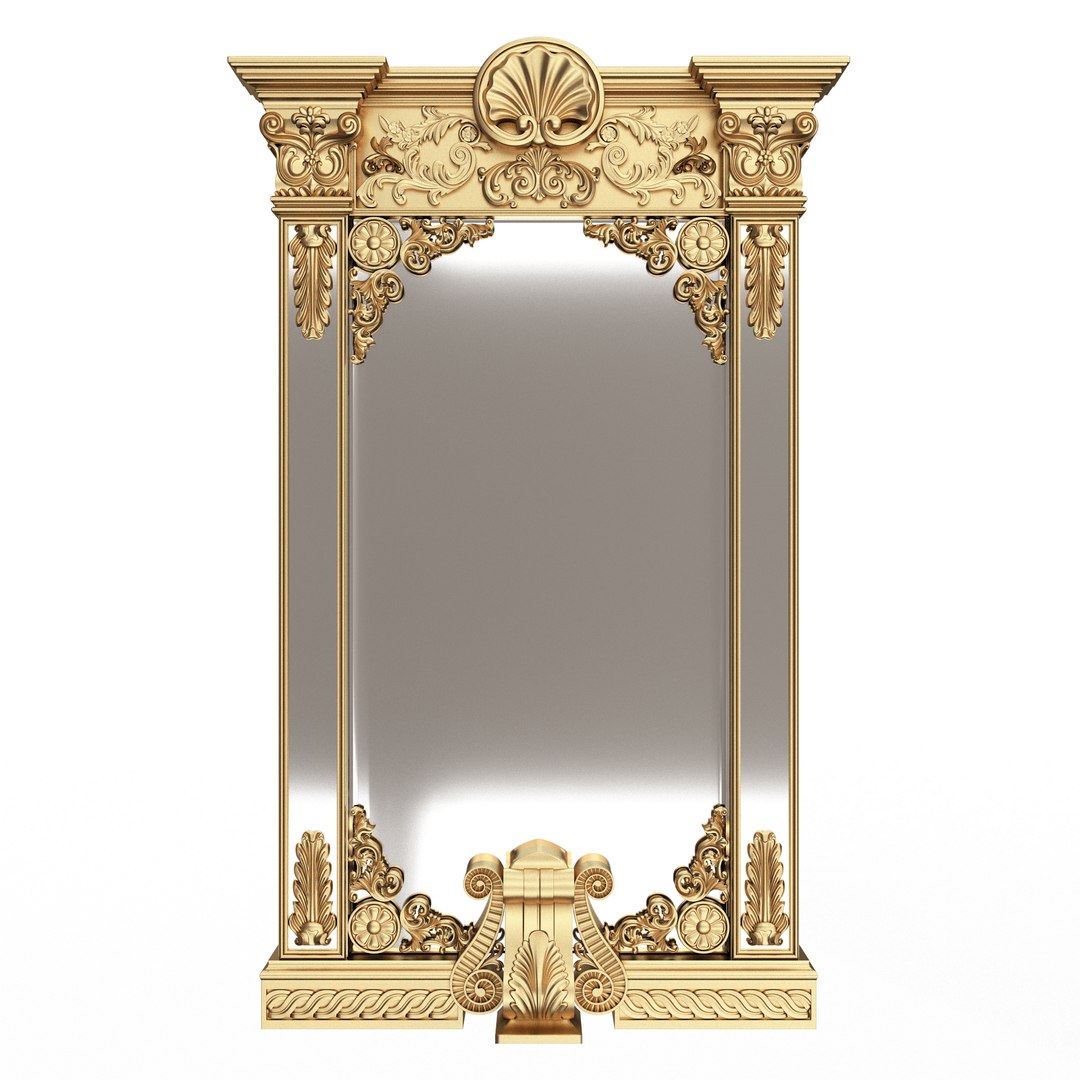 3D Model Carved Classic Mirror 02 - TurboSquid 2330515