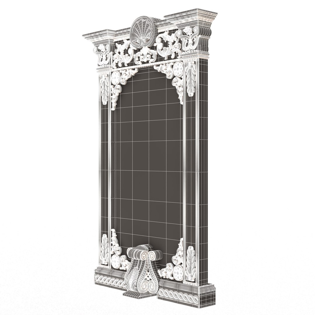 3D Model Carved Classic Mirror 02 - TurboSquid 2330515