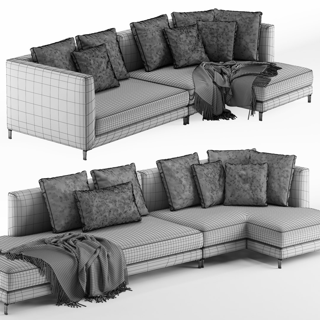 Minotti Allen Corner Sofa 3D Model - TurboSquid 1726419