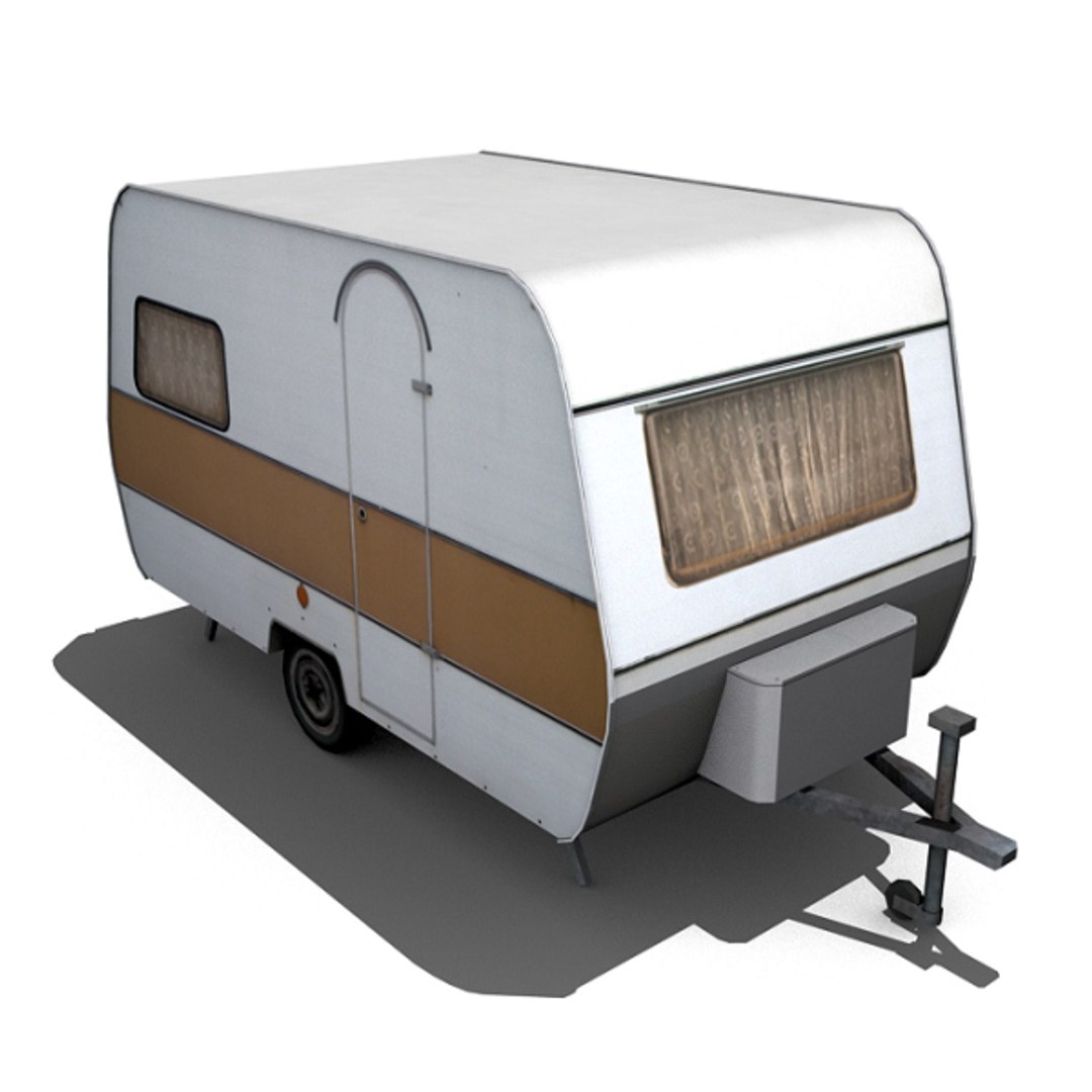 2 Old Caravans 3d Model