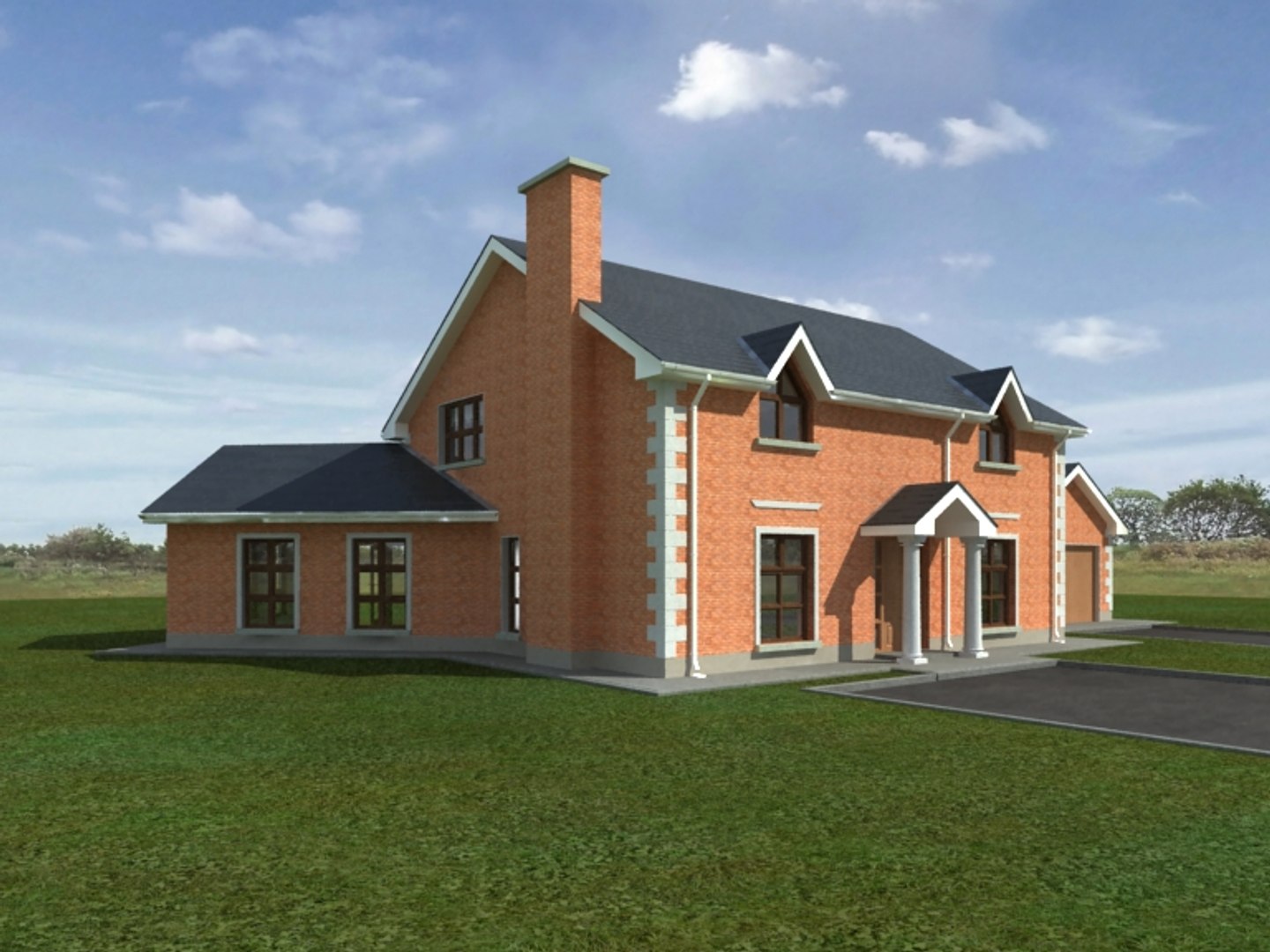 single house render dxf