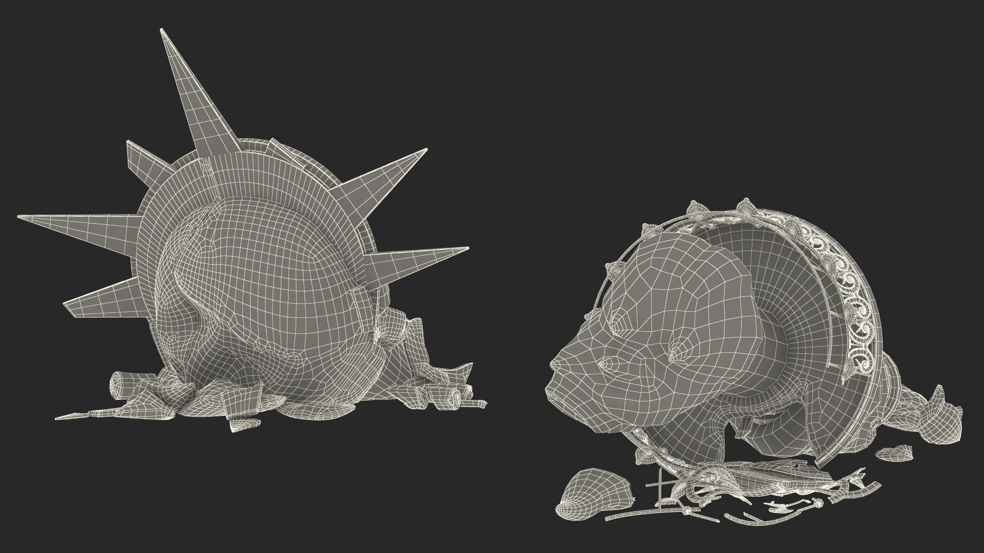 3D Broken Torch And Head Of Statue Of Liberty Model - TurboSquid 2291195
