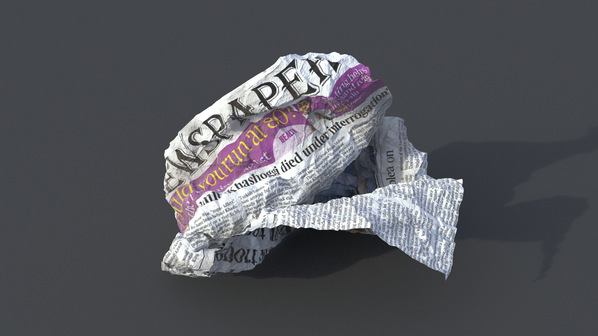 3D Crumpled Paper Newspaper Model - TurboSquid 1510369