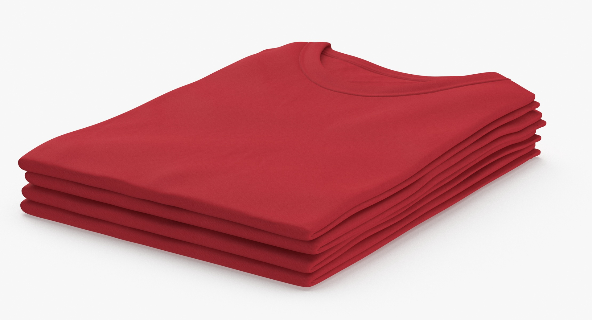 Female Crew Neck Folded Stacked Red 3D - TurboSquid 1790946