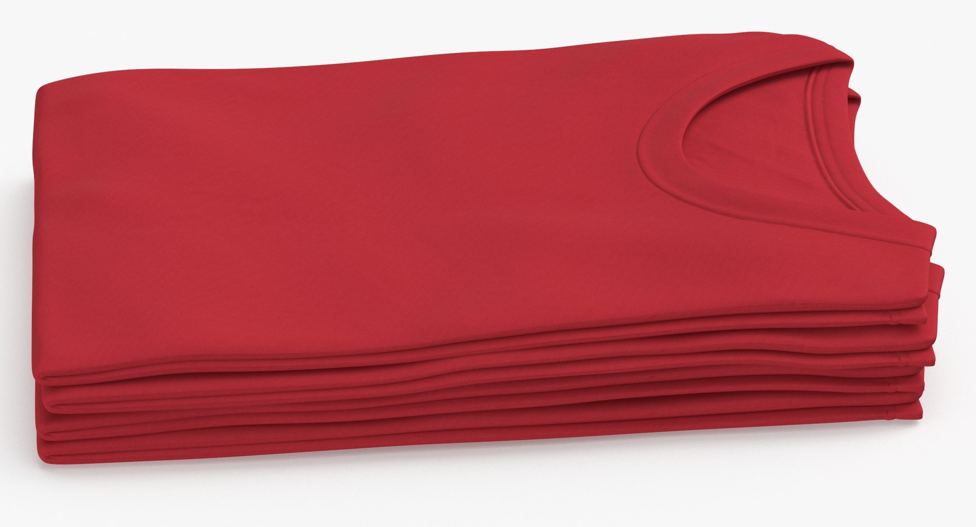 Female Crew Neck Folded Stacked Red 3D - TurboSquid 1790946