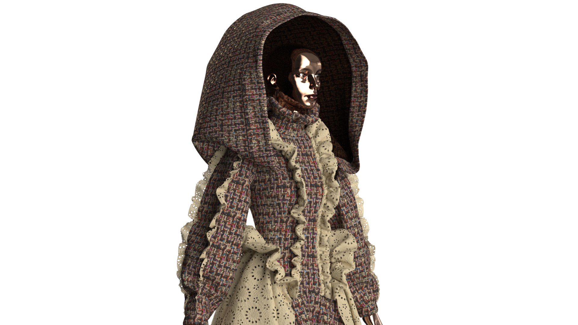 Hooded Gown 3D Model - TurboSquid 1957721