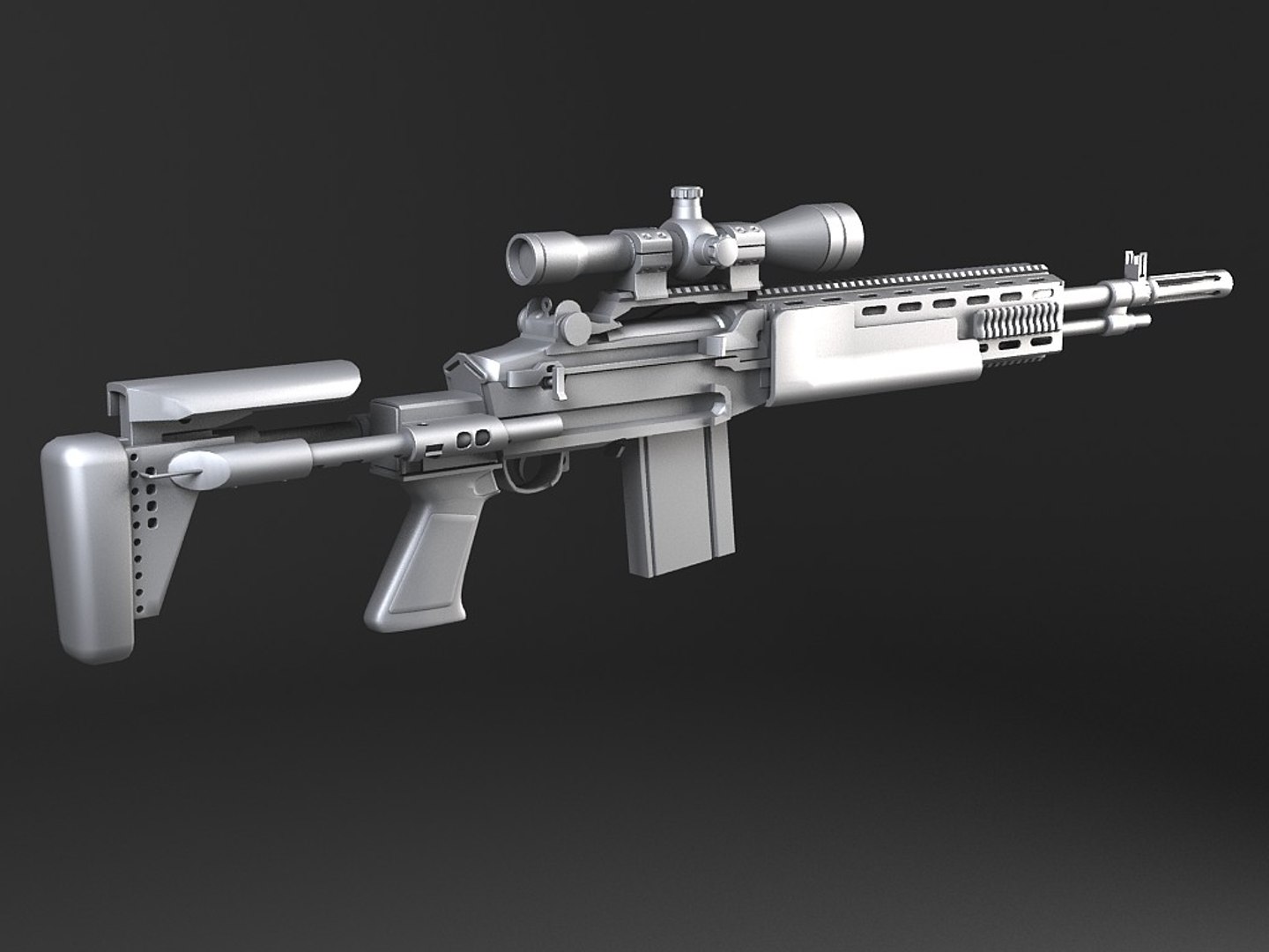 Rifle Sniper M14 3d Model