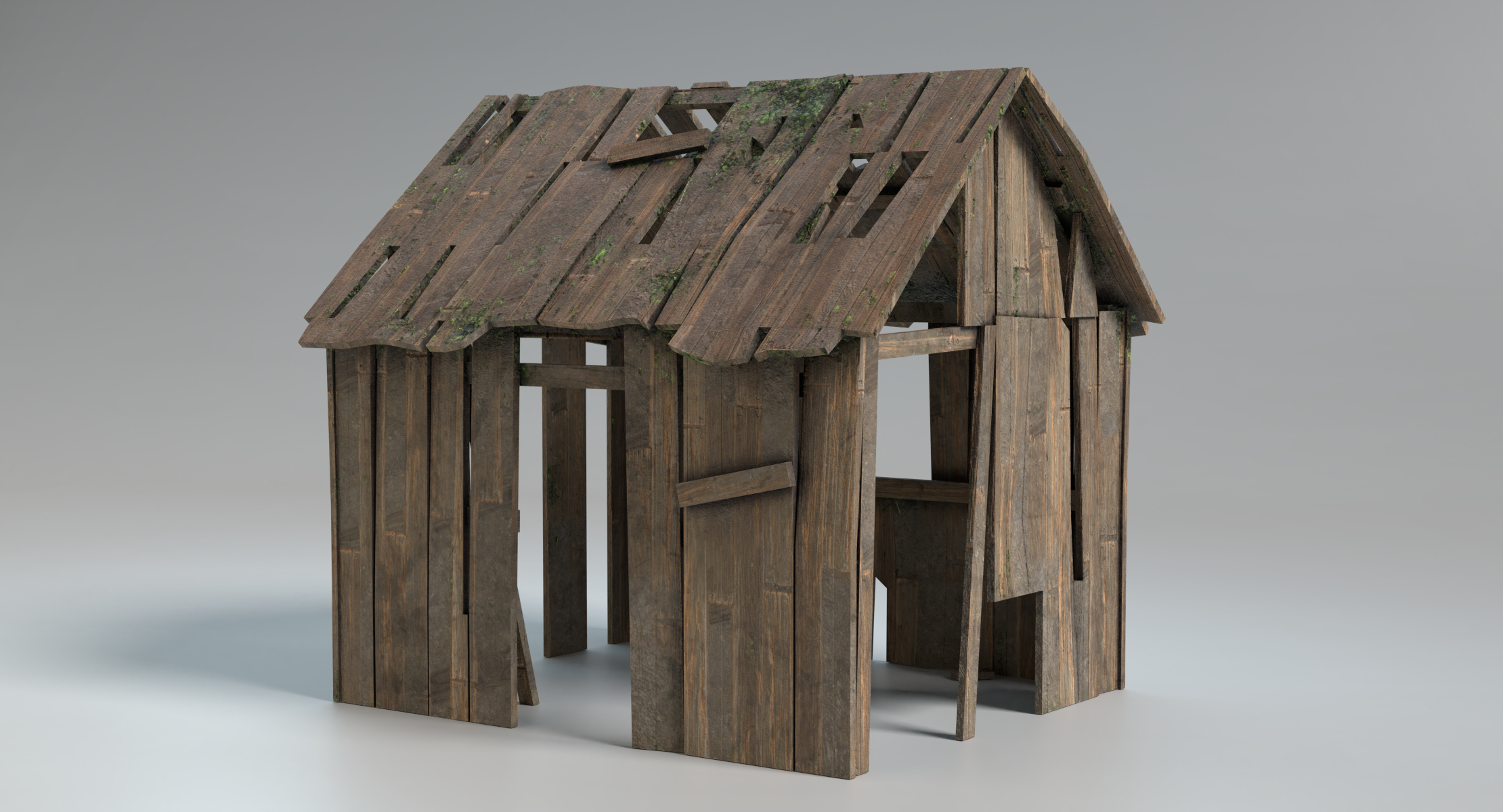 3D old broken shed - TurboSquid 1378190