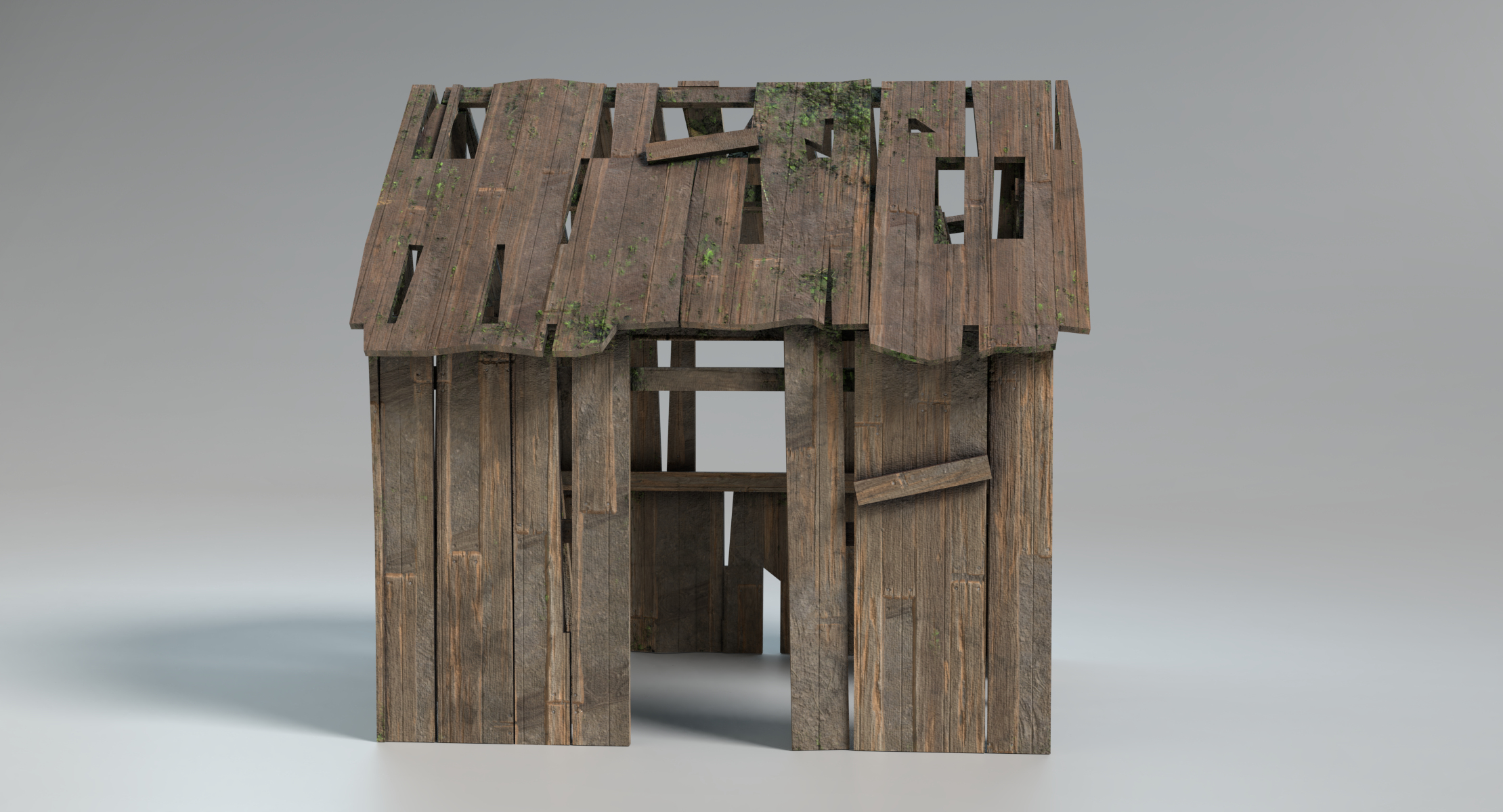 3D old broken shed - TurboSquid 1378190