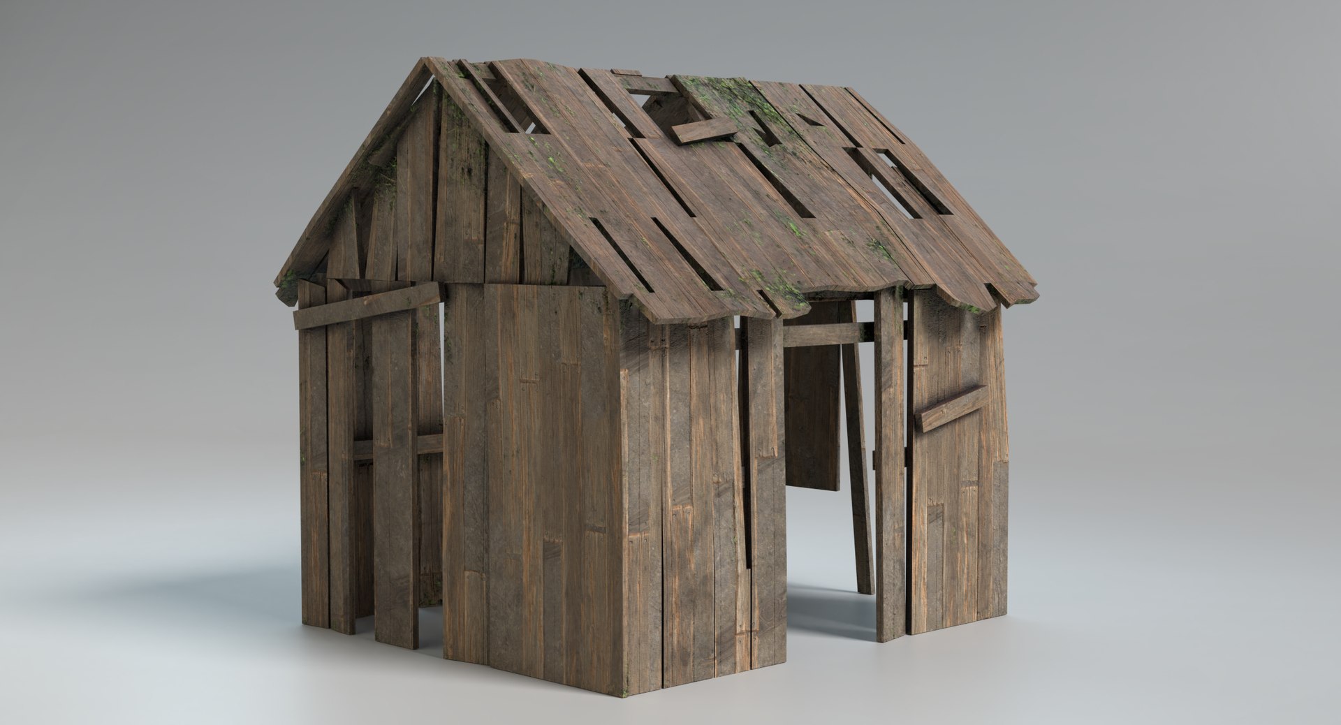 3D Old Broken Shed - TurboSquid 1378190