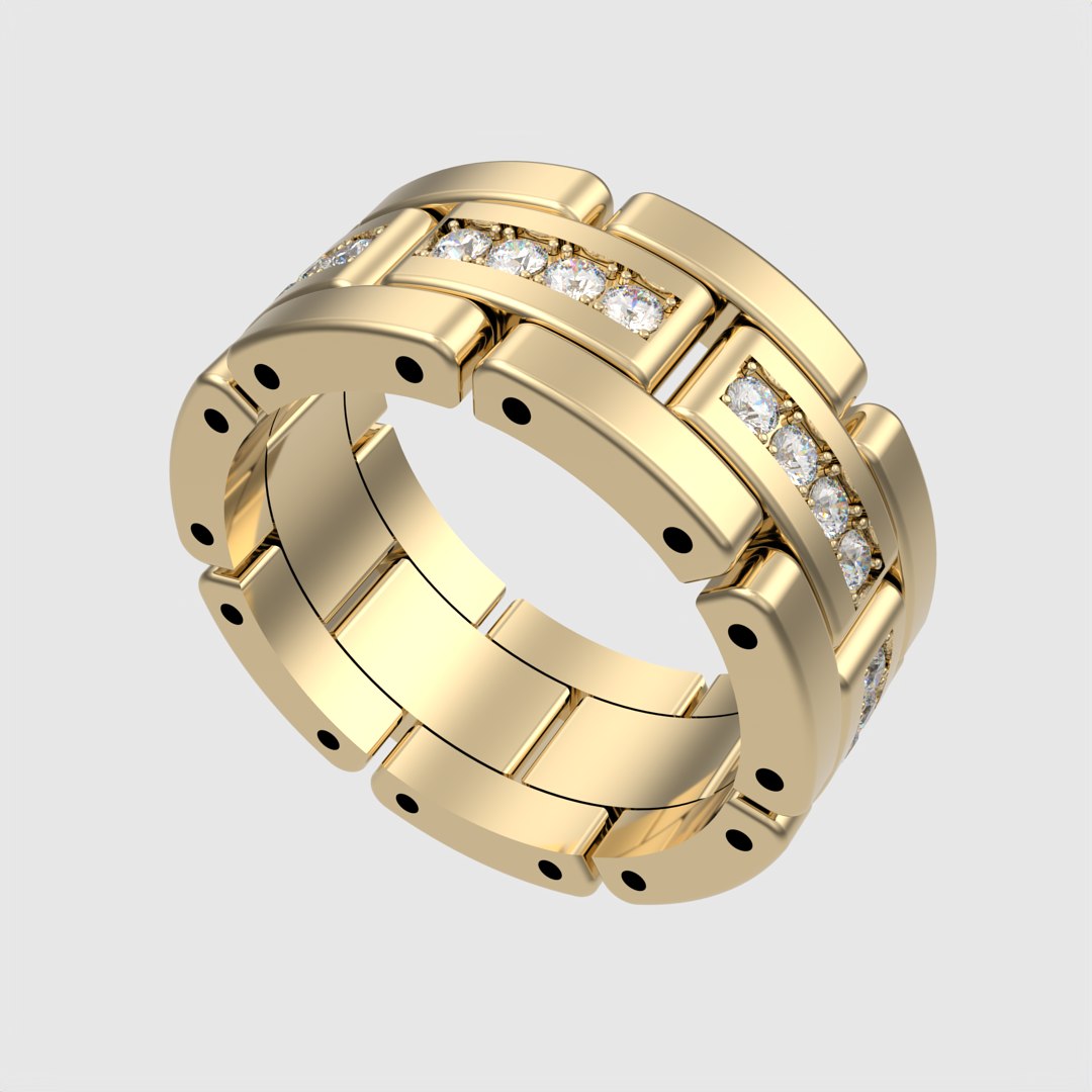 3D Luxurious Interlocking Band Ring JDBCo - TurboSquid 2345813