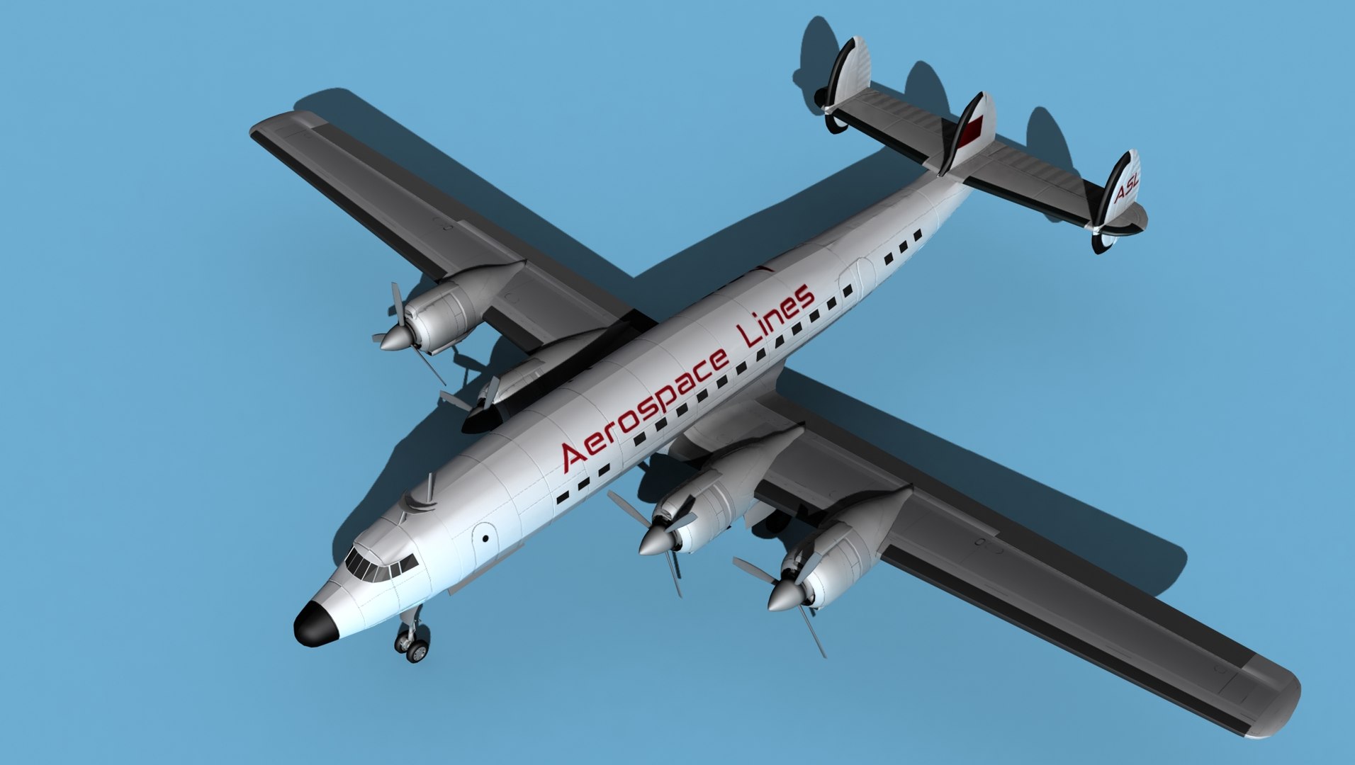 Lockheed L1649 Star Liner Aerospace Lines 3D Model - TurboSquid 1921226