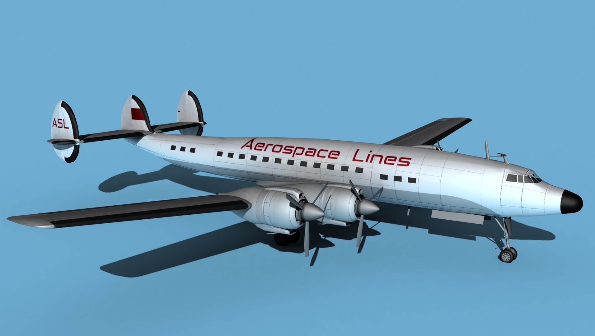Lockheed L1649 Star Liner Aerospace Lines 3D Model - TurboSquid 1921226