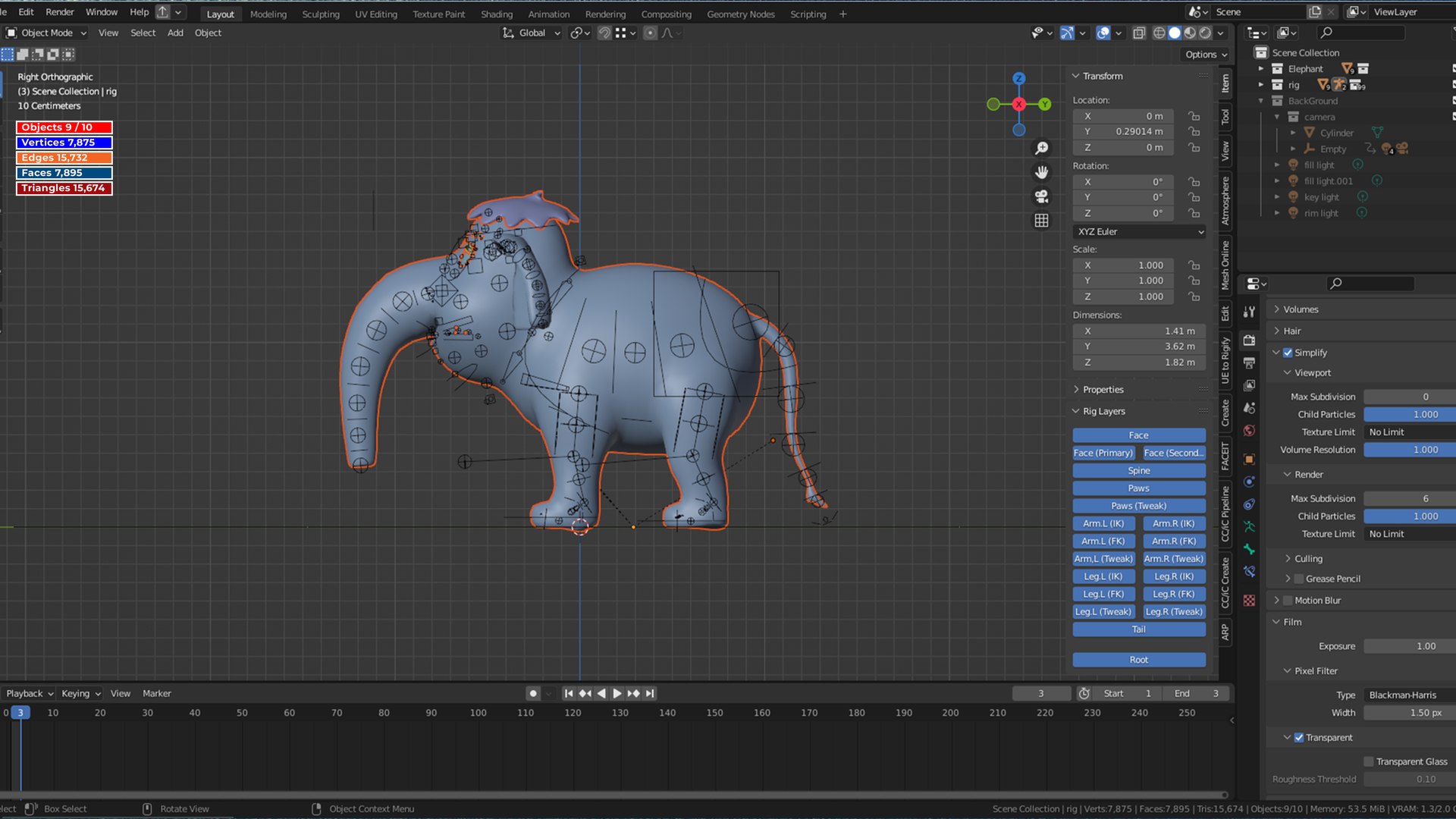 Elephant 3D Cartoon Rigged Model - Blender 3D - TurboSquid 2222099