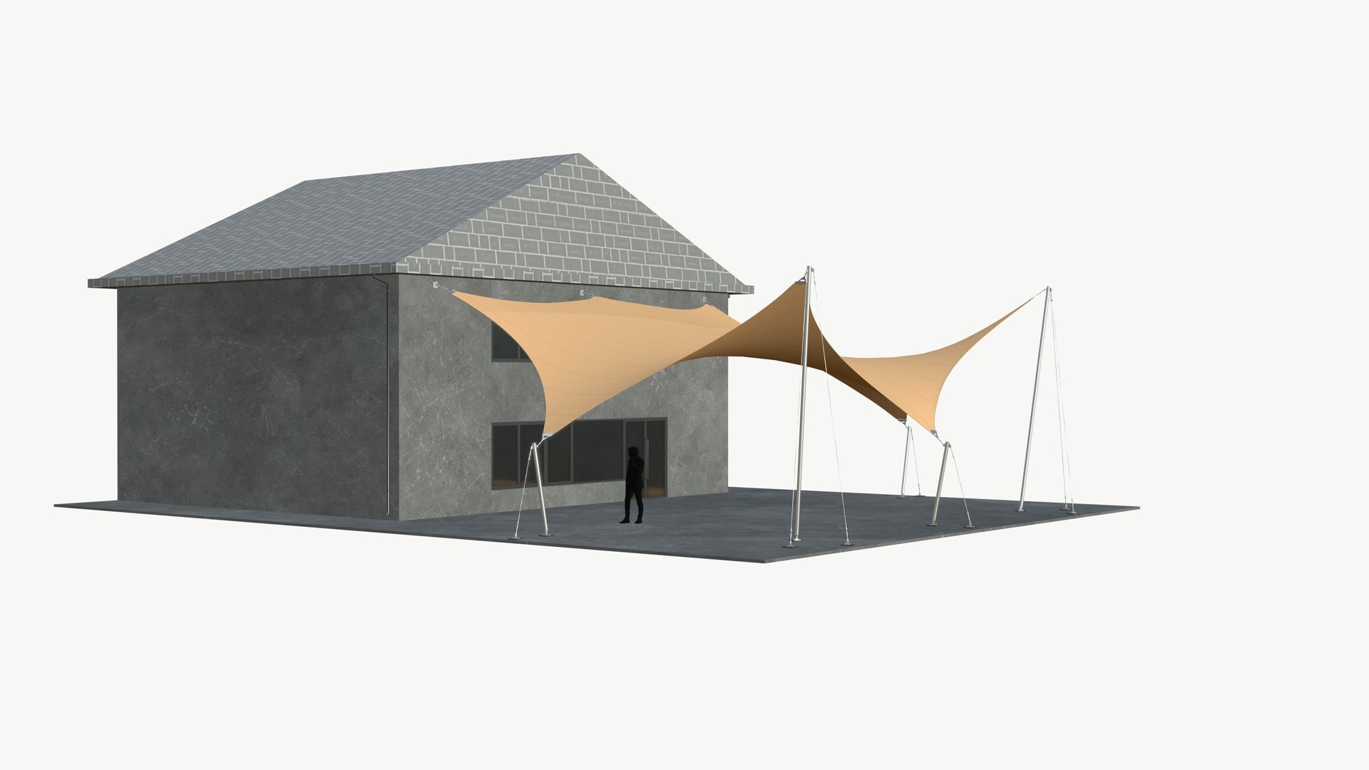 3D Tensile Structure In Building Model - TurboSquid 2121516