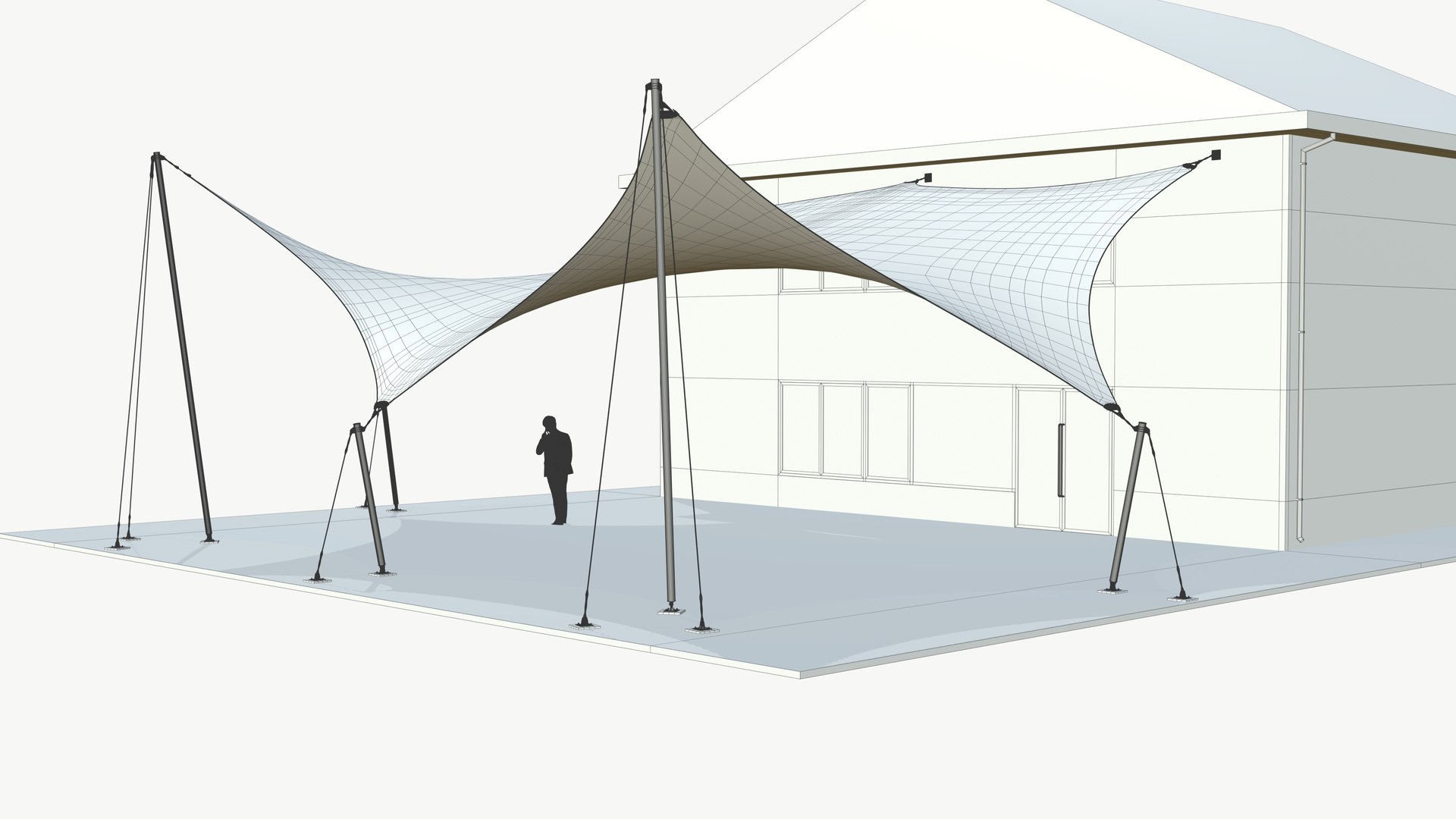 3D Tensile Structure In Building Model - TurboSquid 2121516