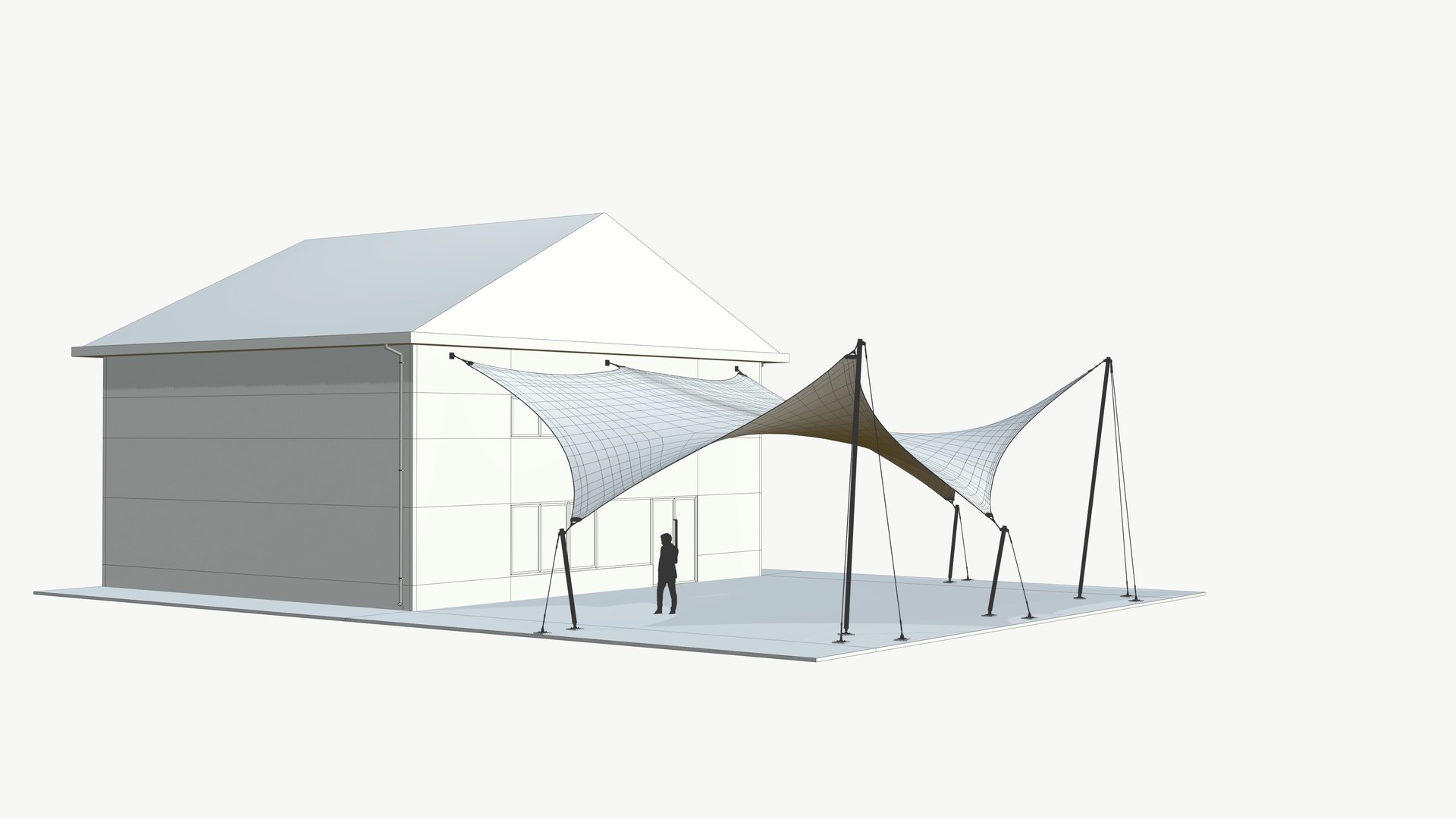 3D Tensile Structure In Building Model - TurboSquid 2121516