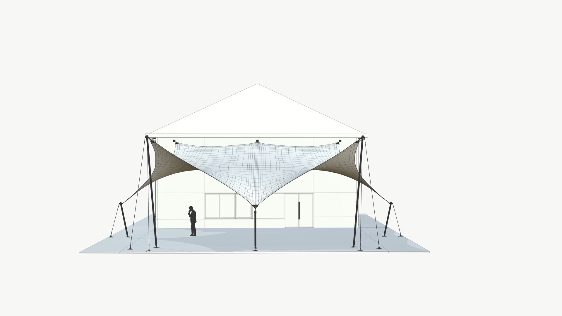 3D Tensile Structure In Building Model - TurboSquid 2121516